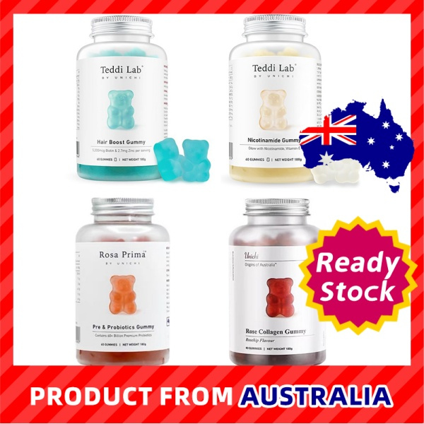 Unichi Gummy Bear 60 Gummies (Rose Collagen / Pre & Probiotics ...