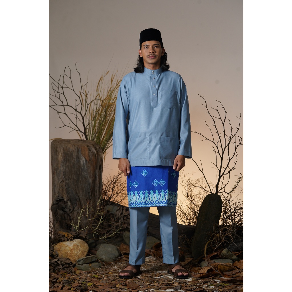 BAJU MELAYU CEKAK MUSANG 2.0 ASH BLUE (17 WARNA) | Shopee Malaysia