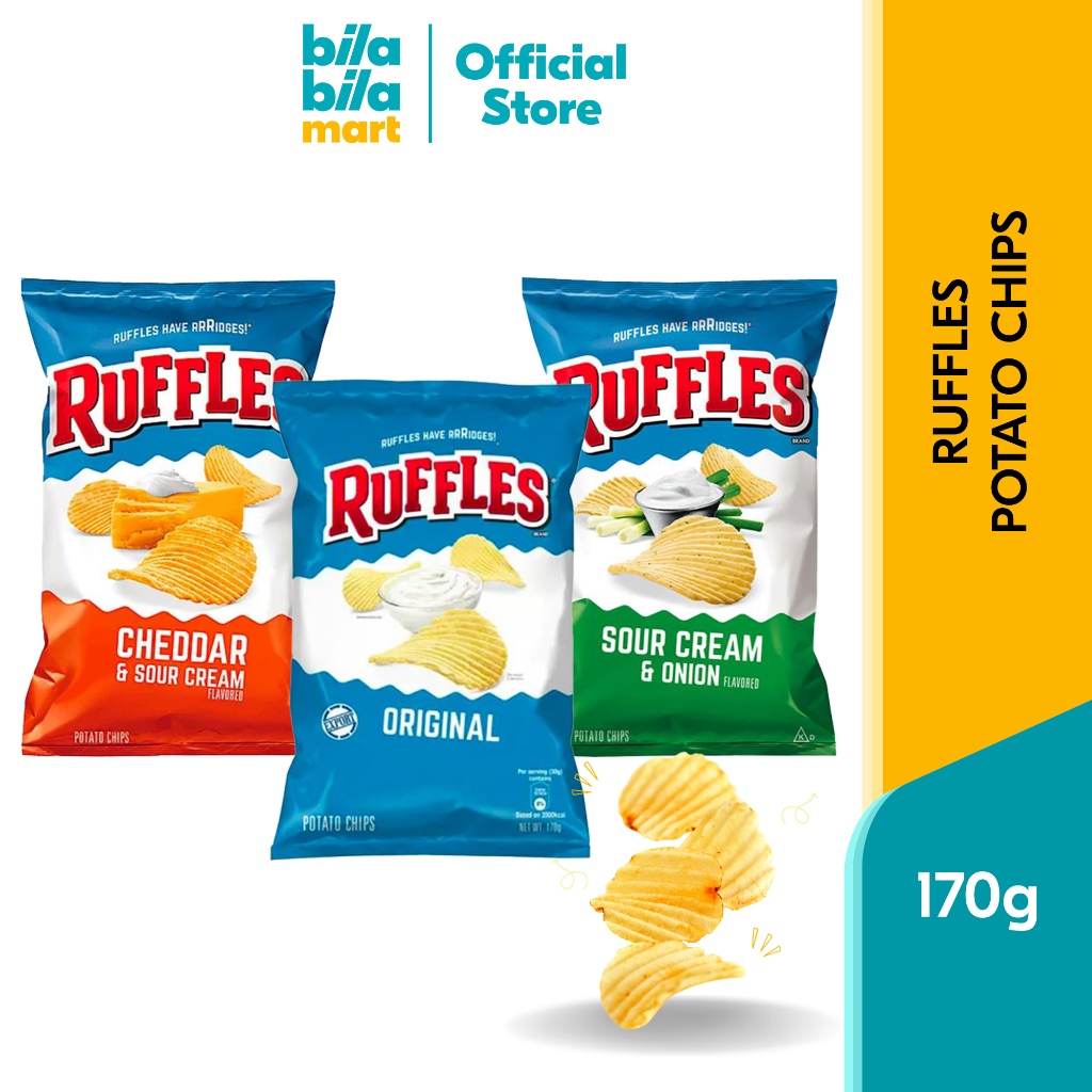 Ruffles Crinkle Cut Potato Chips (Original, Cheddar & Sour Cream, Sour ...