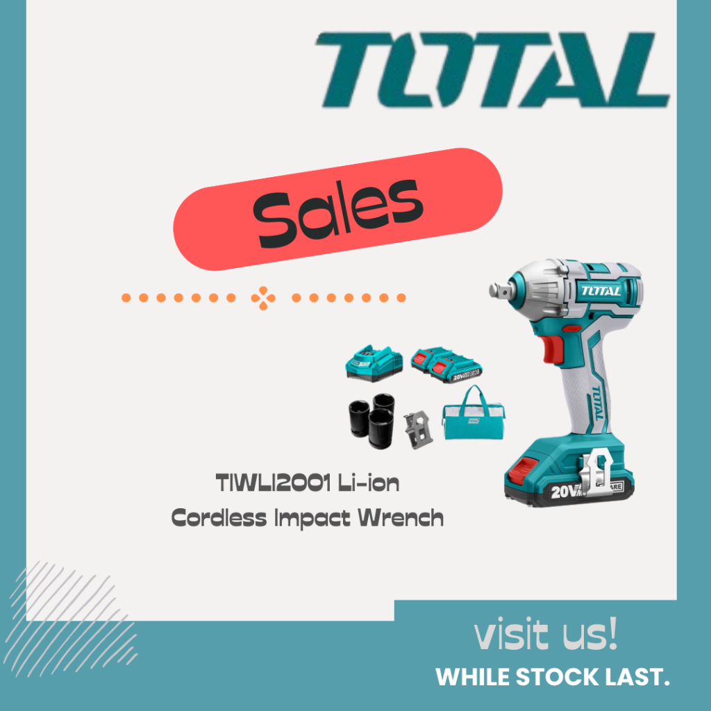 TOTAL P20s Lithium-ion Cordless Impact Wrench Brushless Motor (c/w ...