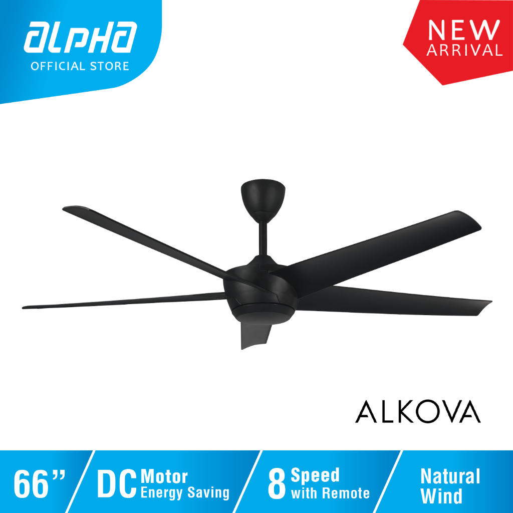 ALPHA Alkova AMAZE DC Motor Ceiling Fan with 5 Blades 8 Speed Remote ...