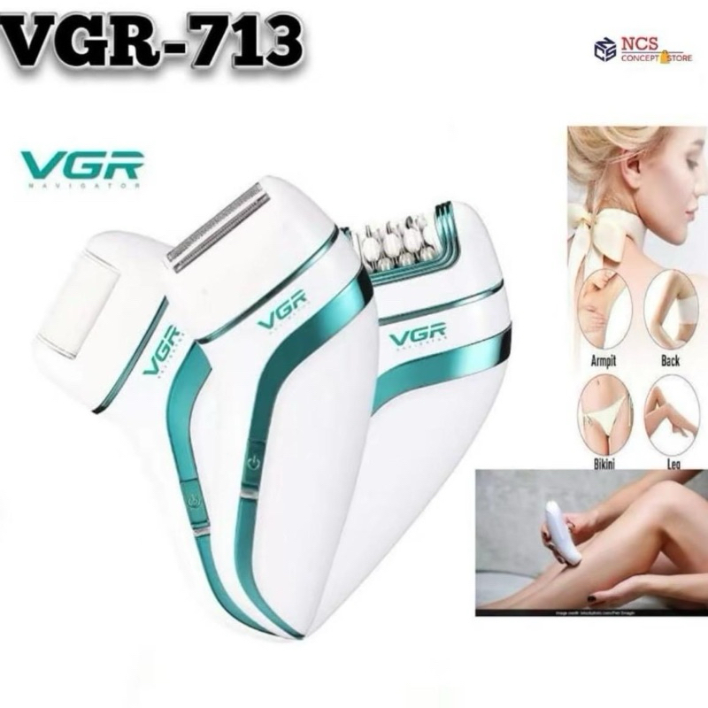 VGR V-713 3IN1 RECHARGEABLE ELECTRIC HAIR SHAVER + CALLUS REMOVER & FOOT GRINDER WOMAN LADY BODY ...