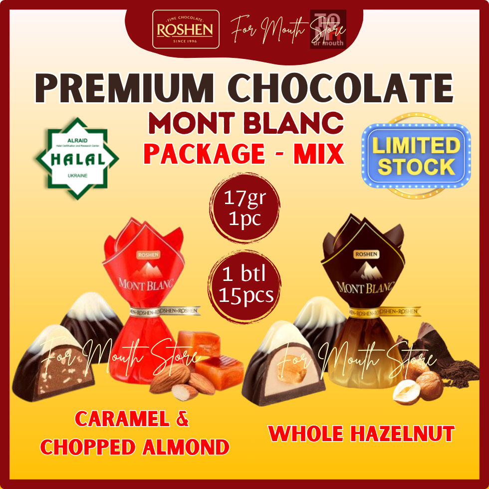Mont Blanc Chocolate ROSHEN Candy Chocolate Caramel Almond Whole ...