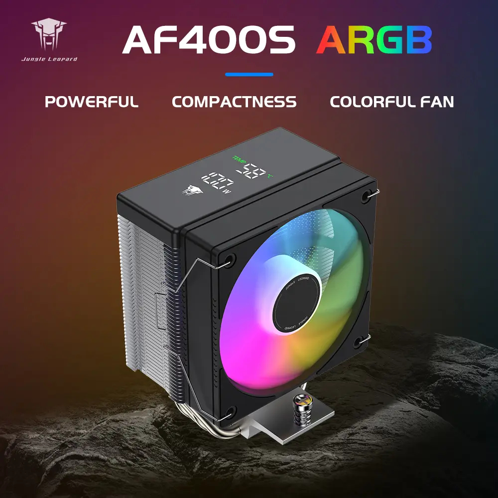 Jungle Leopard AF400S DGT Digital CPU Cooler Black / White 10cm CPU Fan ...