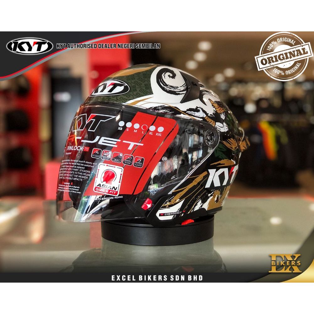 KYT HELMET TTR JET OPEN FACE PENDEKAR WHITE / KYT TTR JET/KYT OPEN FACE ...