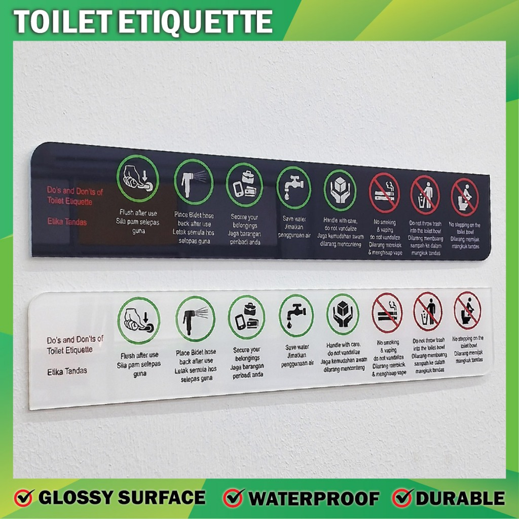 Toilet Etiquette Acrylic Signage / WA10 | Shopee Malaysia