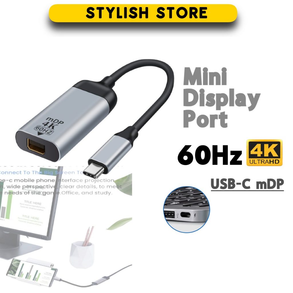 Thunderbolt MDP 4K Converter Adapter USB Type C to mDP Mini Display ...