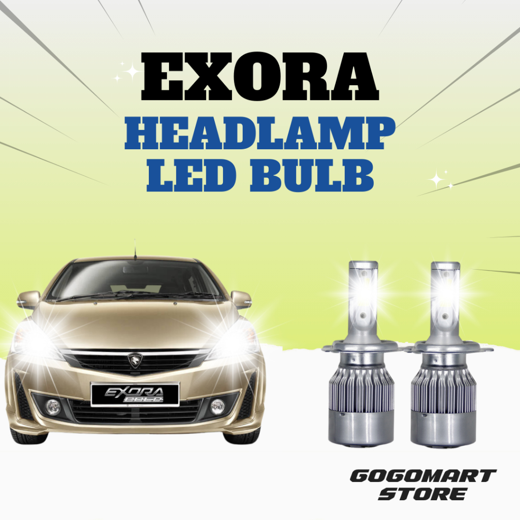 PROTON EXORA LED HEADLAMP H4 CAR LED LIGHT BULB 6000K Spotlight Mentol ...