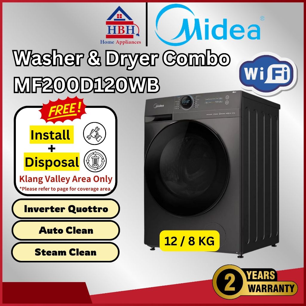 (Free Install) Midea | 10.0Kgs Washer cum 7.0Kgs Dryer Combo ...