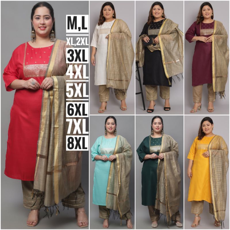 (M TO 8XL) Plus Size Kurti For Women/ Pluse Size Kurti/ Punjabi Dress | Shopee Malaysia