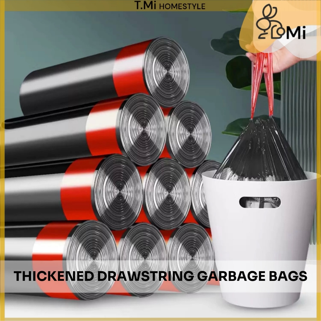 TMi Portable Thickened Garbage Bag Drawstring Closing Kitchen Garbage ...