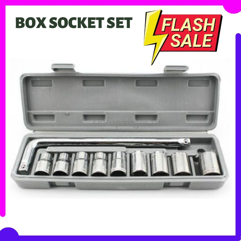 10PCS L Type Spanner Box Socket Bolt Set Drive Wrench Motorcycle Car ...