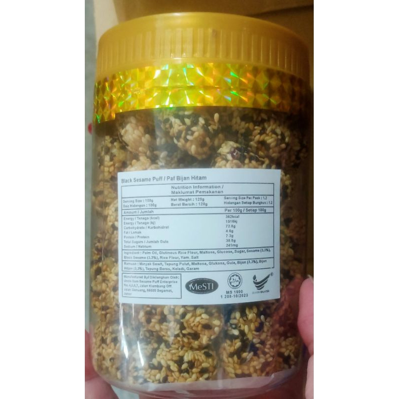paf bijan hitam black sesame puff 黑芝麻卷 | Shopee Malaysia