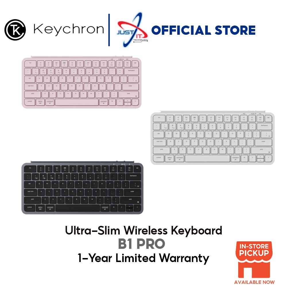 Keychron B1 Pro Ultra-Slim Wireless Keyboard - Space Grey/Ivory White ...