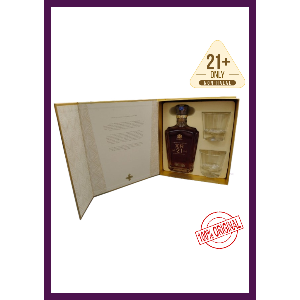 JOHNNIE WALKER JOHN WALKER & SONS XR 21 700ml 40abv GIFT PACK FOC TWO ...
