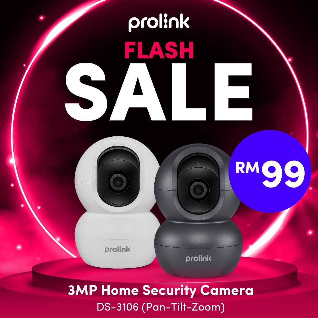 [RM 99 ONLY] Prolink AI Powered Smart 3MP Full HD 2.4Ghz WiFi IP Camera ...