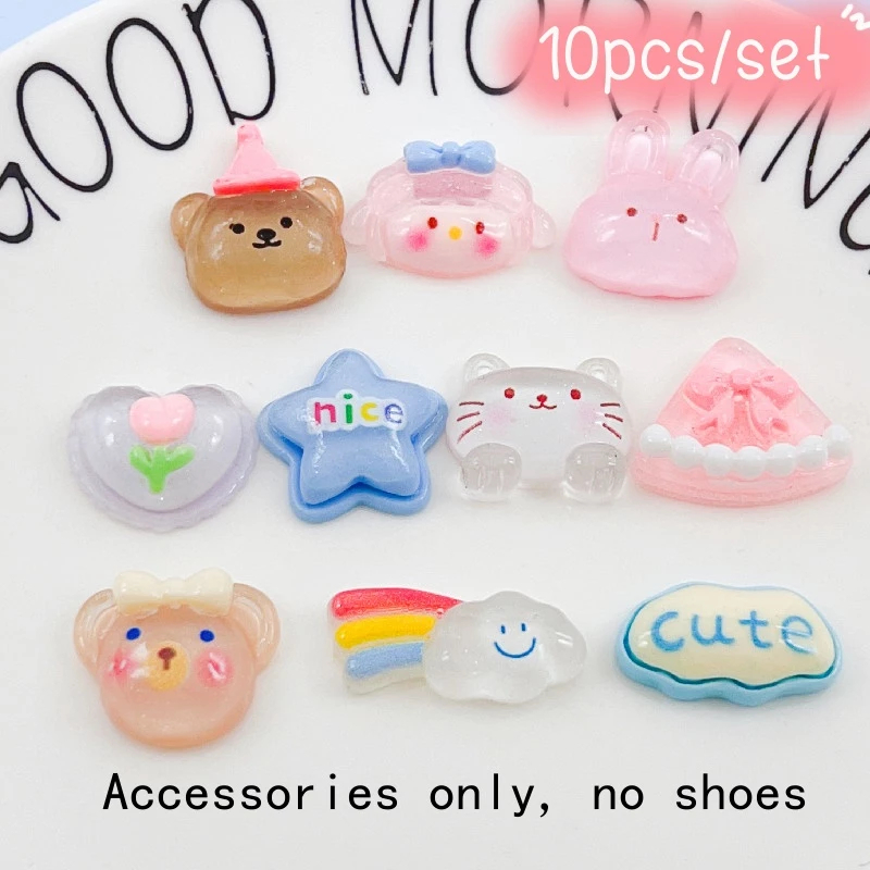 10-Pcs/Set Croc Jz Cake Cub Charm Button Shoes Rainbow Cloud Fashion ...