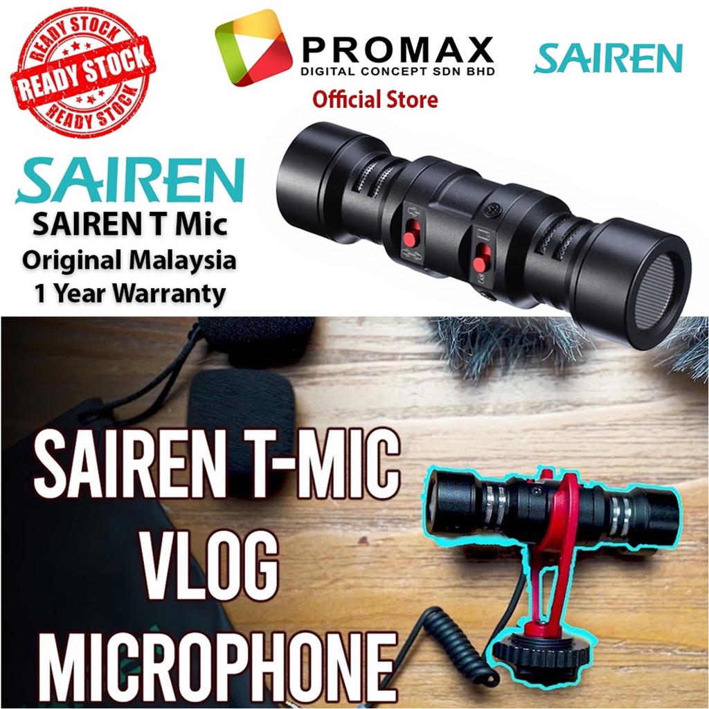 Ready Stock! SAIREN T Mic Dual-Head Microphone for smartphone and camera | Shopee Malaysia