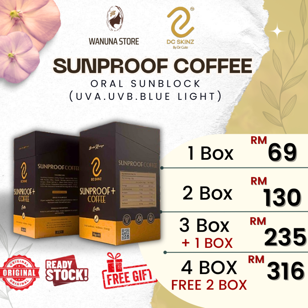 SUNPROOF COFFEE [ORIGINAL HQ] ORAL SUNSCREEN MELINDUNGI DARI SINAR UVA ...