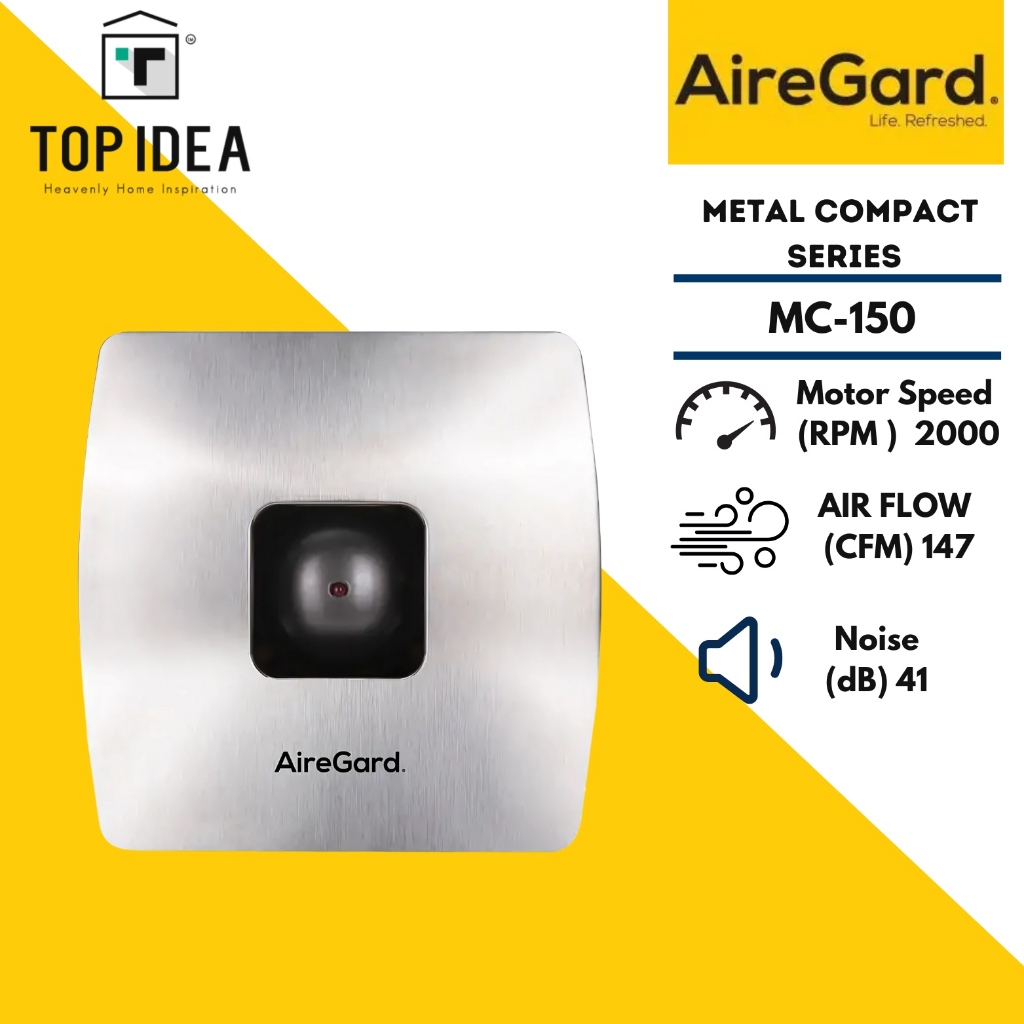 AireGard MC-150 Metal Compact Series Air Ventilator Wall Glass Ceiling ...