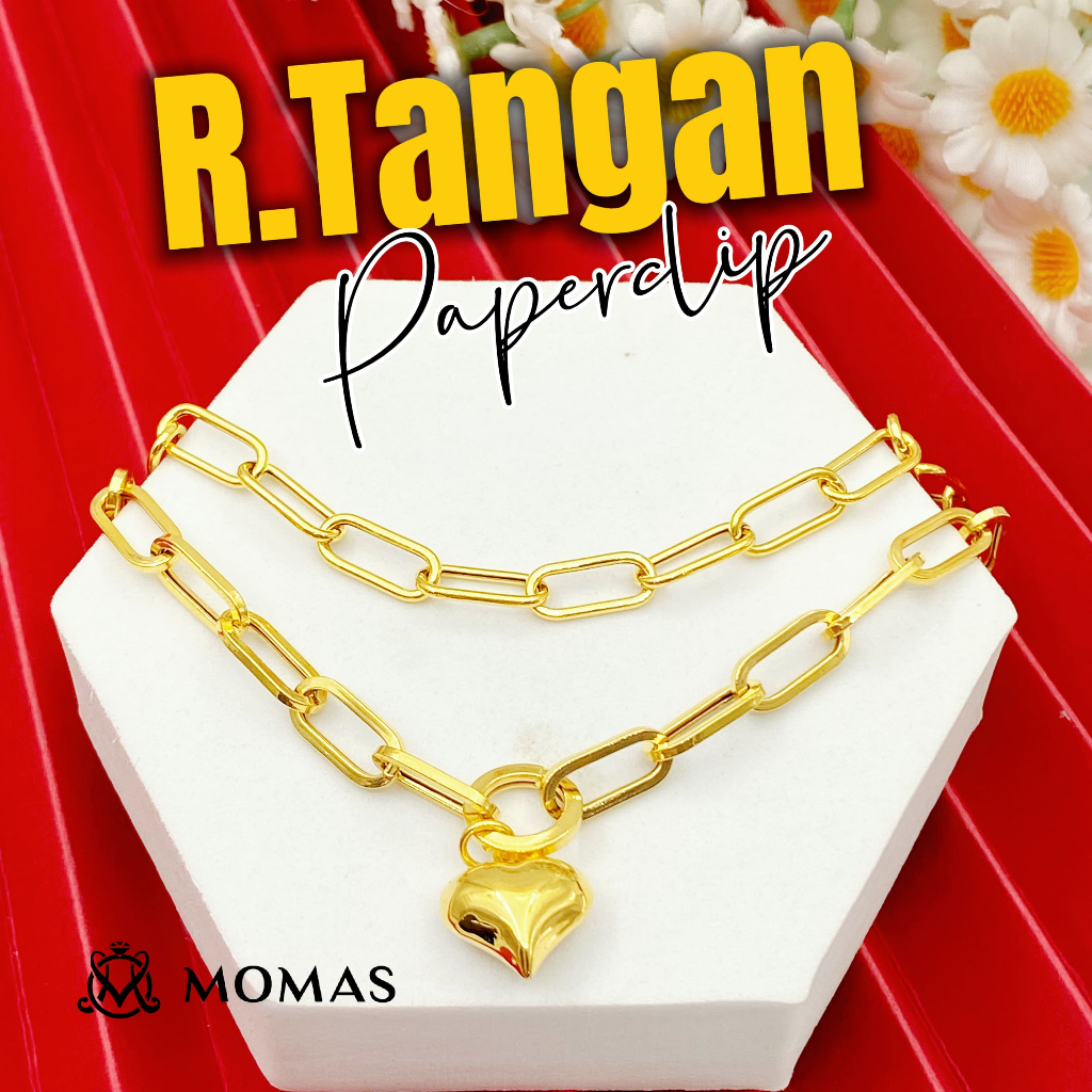 Rantai Tangan Paperclip Emas 916 Tulen Rantai Tangan Emas 916 Rantai ...