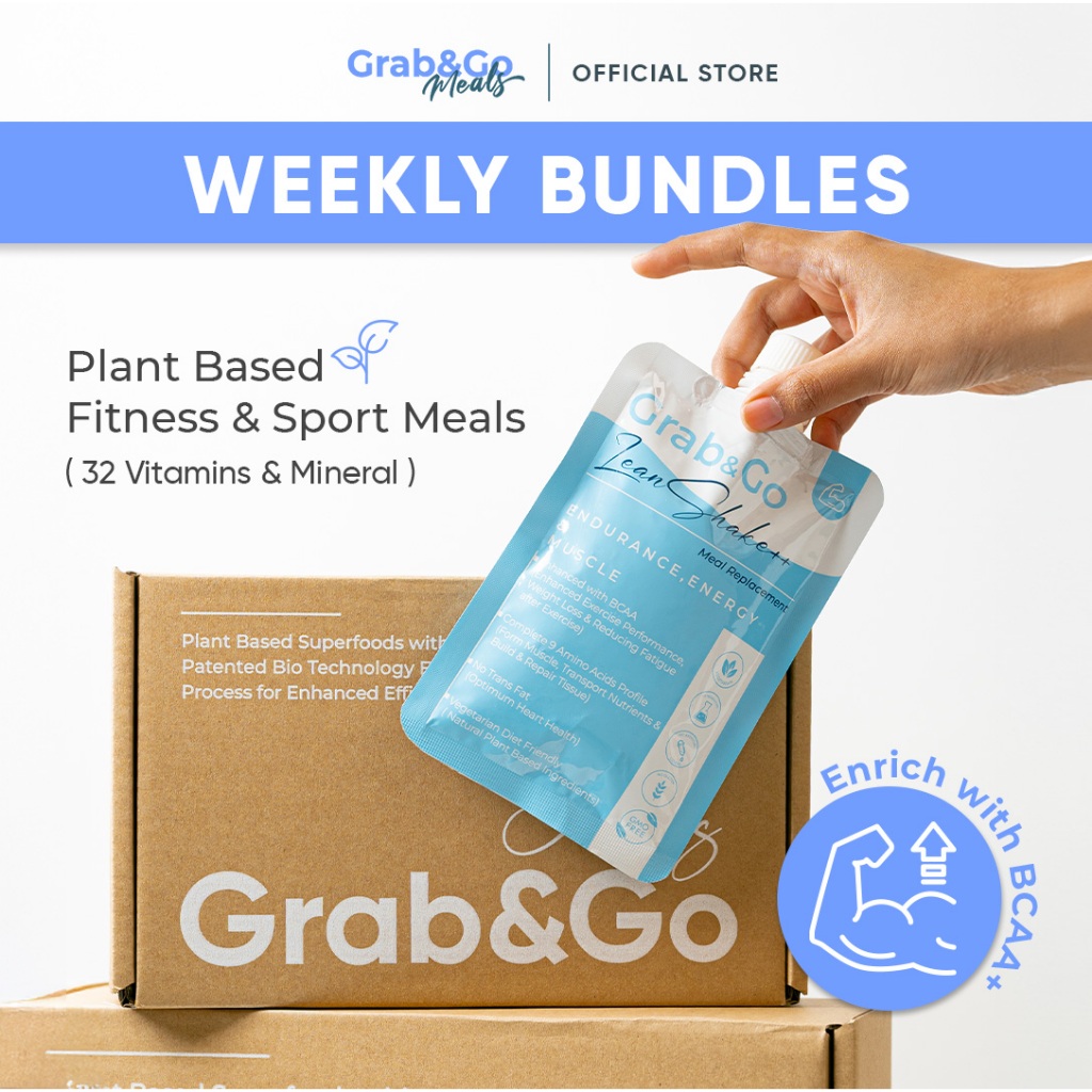[Weekly Bundle] Grab&Go Lean Shake BCAA 20.8g Plant Protein Isolate | No Add Sugar | 4 weeks ...