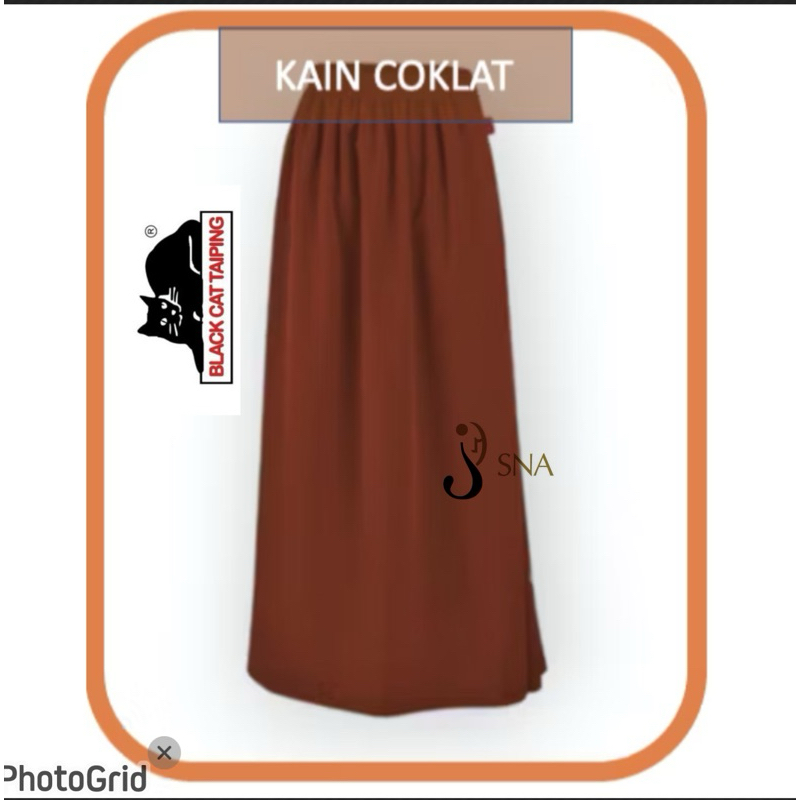Black Cat KAIN SUSUN COKLAT/BROWN Pengawas Sekolah / Kain Susun Tepi ...