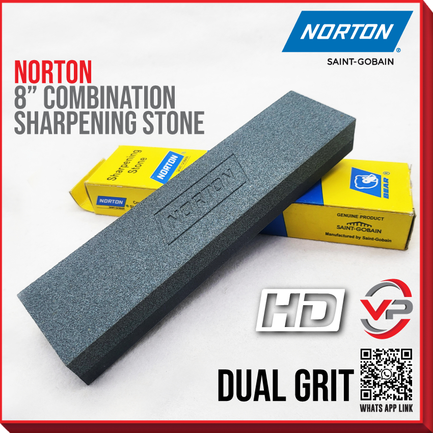 NORTON COMBINATION SHARPENING STONE 8 INCH 1X2X8 BATU ASAH PISAU PARANG ...