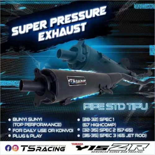 TS RACING Super Back Pressure Exhaust LC135 V1-V7 28MM 32MM 35MM EKZOS ...
