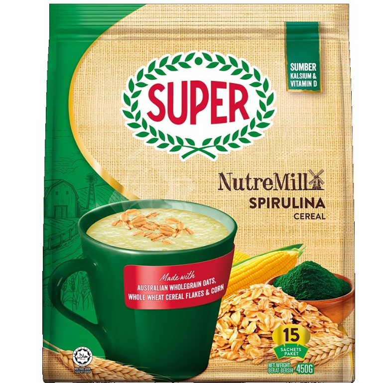 Super NutreMill Spirulina Cereal With Wholegrain Oats, Wheat, Cereal ...