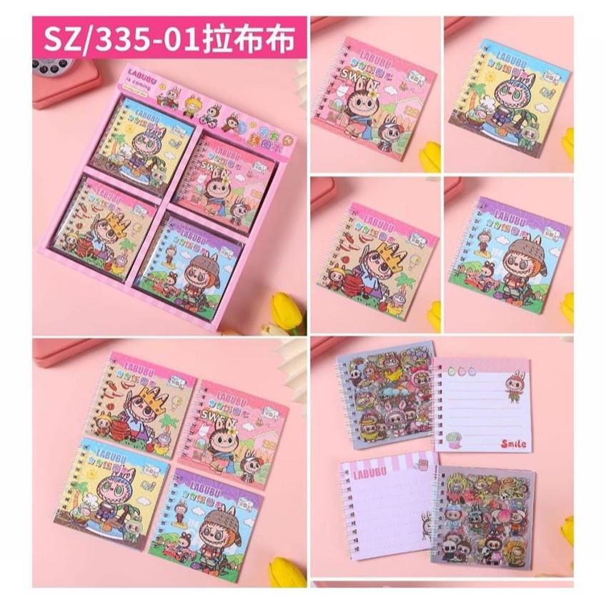 LABUBU SQUARE COIL BOOK WITH STICKER | Shopee Malaysia
