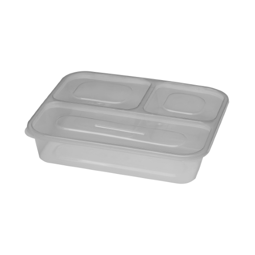 FR-1200S-3C Disposable Plastic Food Container 3 Compartments [ 50sets± ...