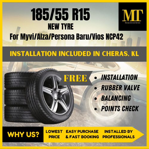 MT 185/55 R15 [Free Installation Provided] 2024 New Goodyear Tyre Toyo ...