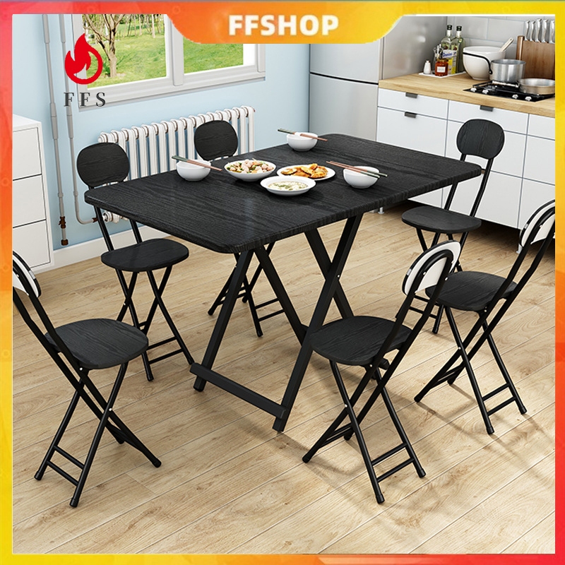 【FFS】Folding table study foldable dining table set 4 seaters dining ...