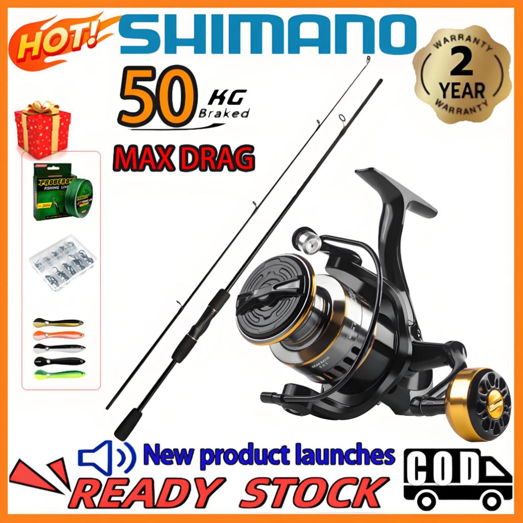 Shimano Fishing Rod Set Rod Joran Pancing Set Spinning Joran Pancing Reel Spinning Fishing Rod ...