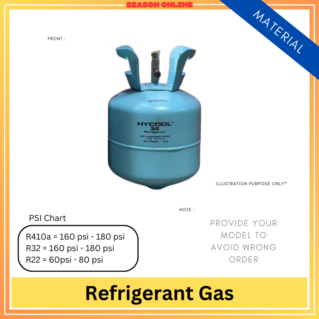 [ Random Brand ] Refrigerant Gas For Air-Conditioner R32 3KG | R22 3.4KG | Shopee Malaysia