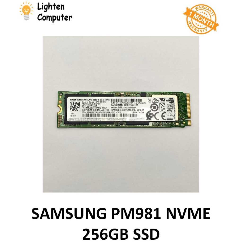 【USED】 SAMSUNG M.2 PM981 NVMe SSD 256GB / 512GB / 1TB | Solid State Drive | PCIe M.2 NVMe 3.0 x4 ...