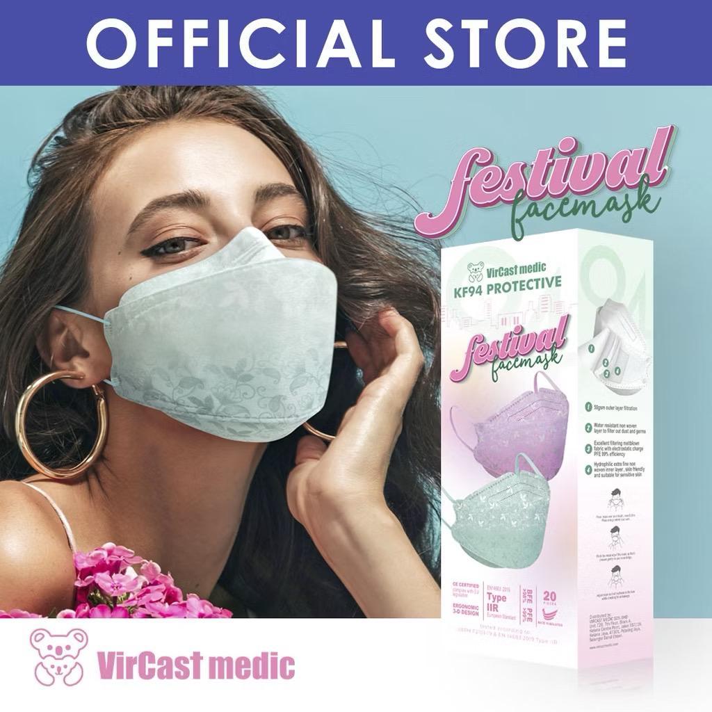VirCast Medic Protective 4ply KF94 Festival Series 20pcs/ Exp Feb2025 ...