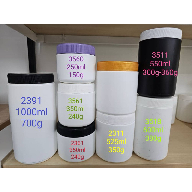 HDPE Bottle Plastic Container with Cap and Stopper Food Grade Botol Powder Kopi 150g 240g 350g ...