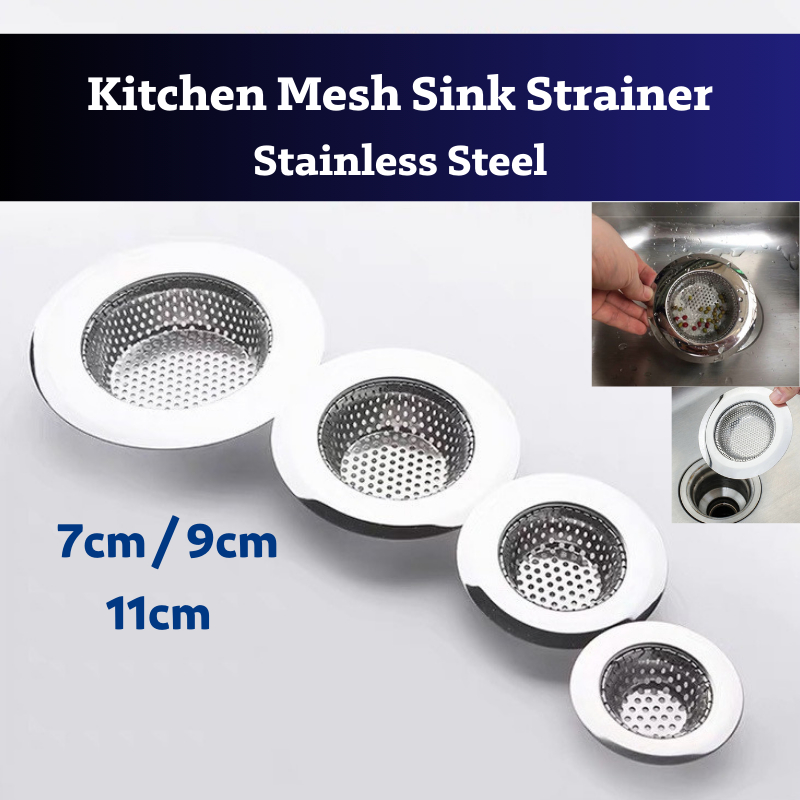 Stainless Steel 7cm / 9cm / 11cm Kitchen Mesh Sink Strainer Bathroom ...
