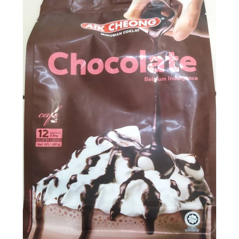 AIK CHEONG Chocolate Belgium Indulgence Cafe Art 480g (40g x 12 sachets) | Shopee Malaysia