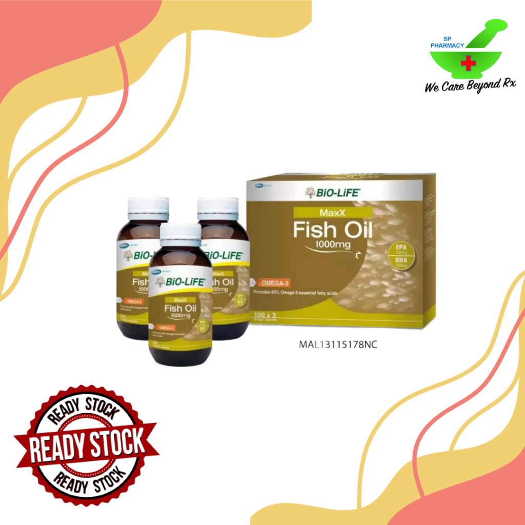 BIO-LIFE MAXX FISH OIL 1000MG 100SX3 (EXP: NOV2025) | Shopee Malaysia