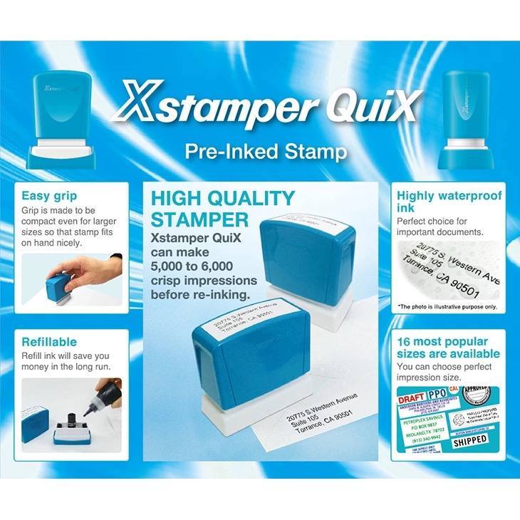 Artline Xstamper Quix Pre-Inked Waterproof Signature Stamp Cop | Shopee ...