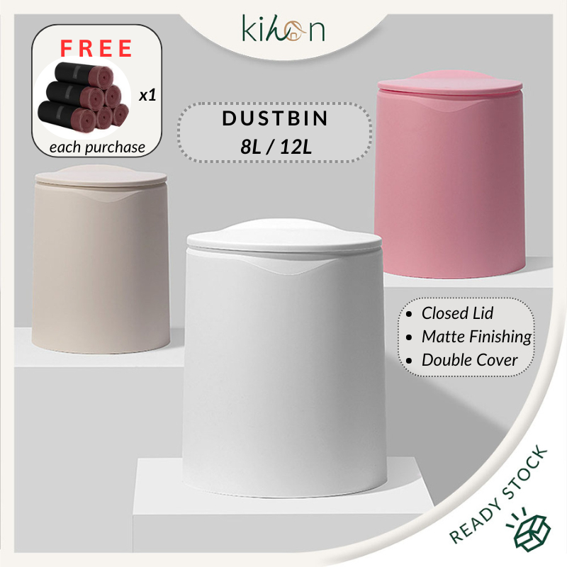 Japanese Style Minimalist Office Room Dustbin Garbage Dispose 8L & 12L ...