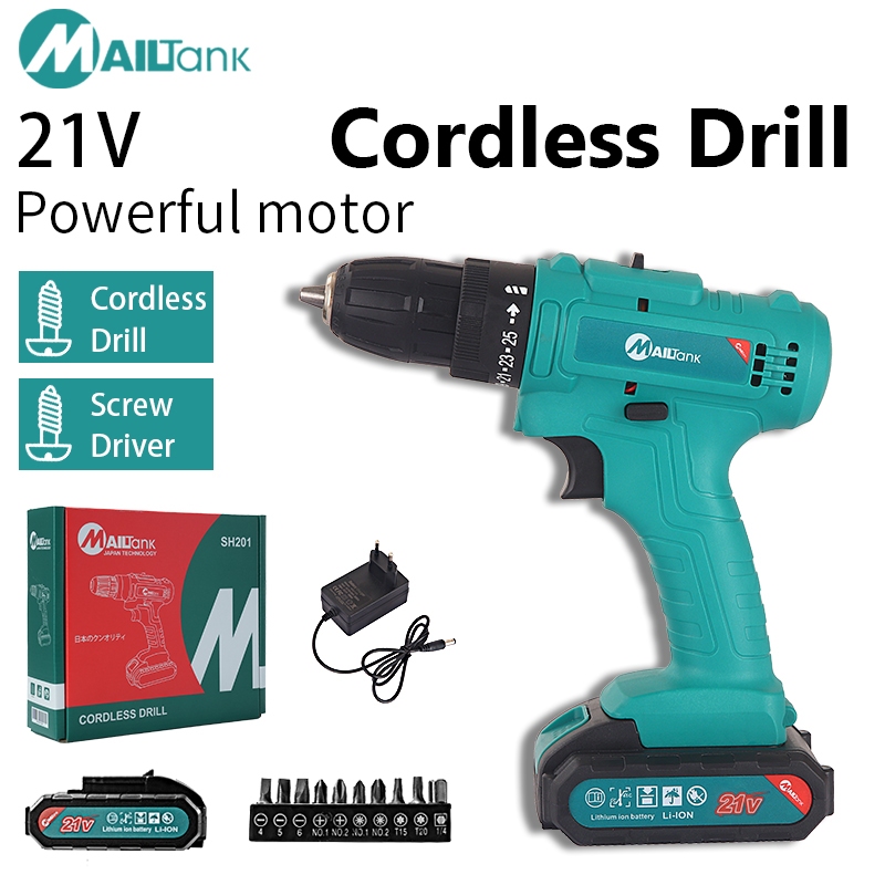 MAILTank 21V Cordless Drill Electric Screwdriver Multifunctional High ...