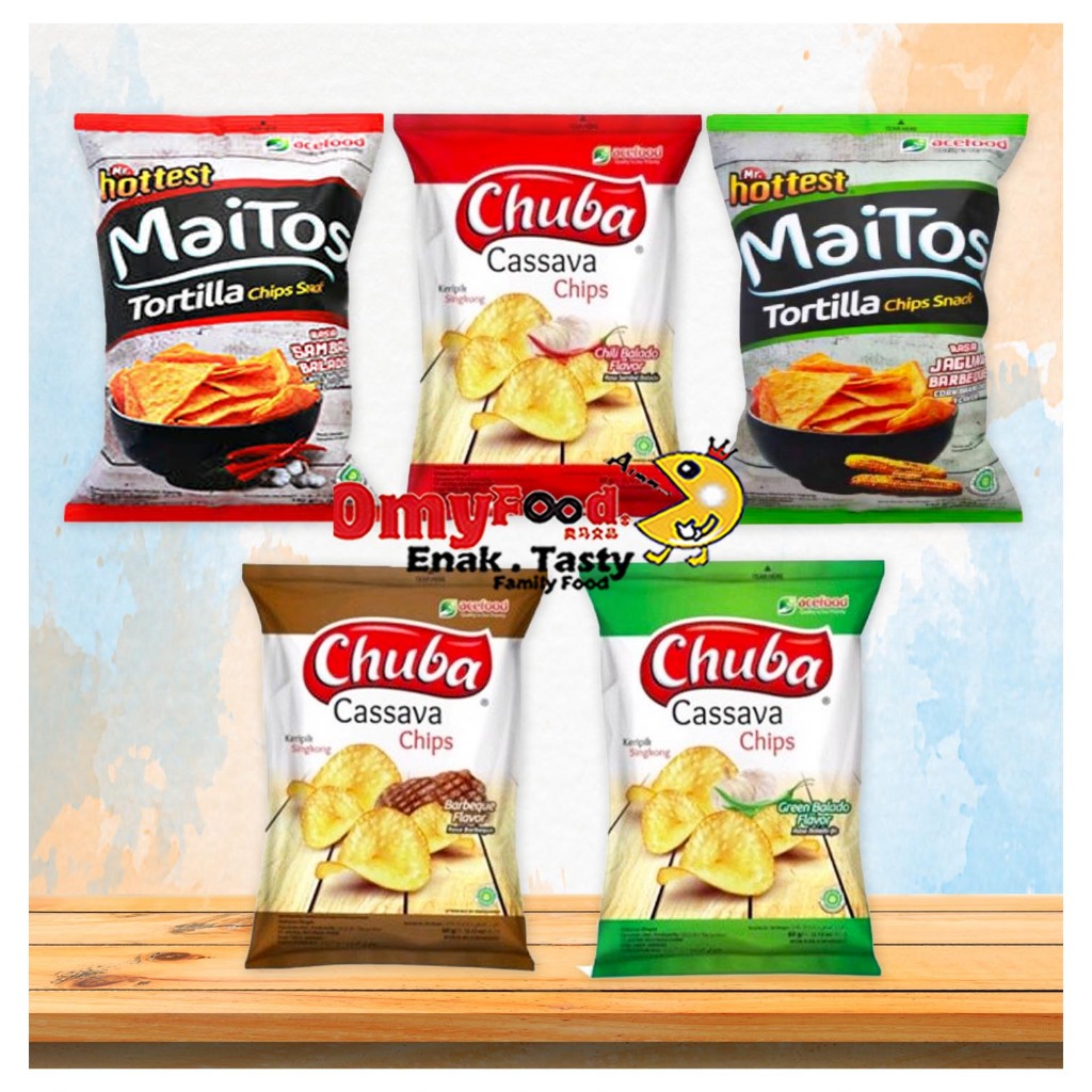 140g MaiTos Tortilla [Corn BBQ /Chilli Balado], Chuba Cassava Chips ...