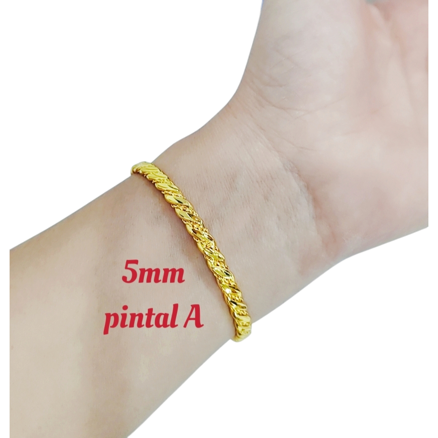 Gelang pintal dewasa Emas bangkok bangle | Shopee Malaysia