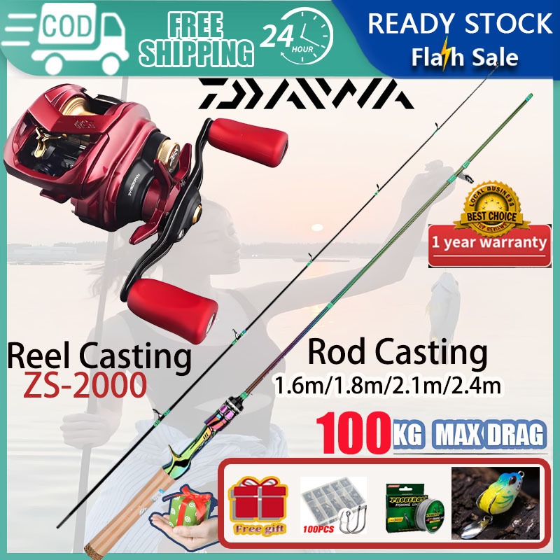 DAIWA Casting Set Pancing Set bc reel bc set Corbon Rod Casting Mesin ...
