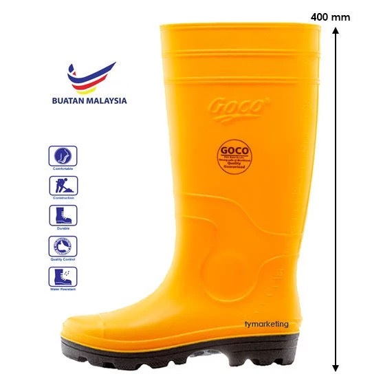 GOCO 980 Yellow PVC Rain Boot / Kasut Getah But Kuning | Shopee Malaysia