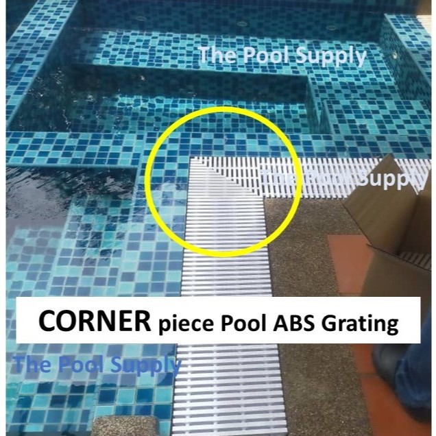 Pool CORNER Piece Grating, 300 mm x 300 mm [1 piece], SIRIM, White ...